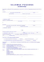 Obrazec 0,74 najemna pogodba za stanovanje